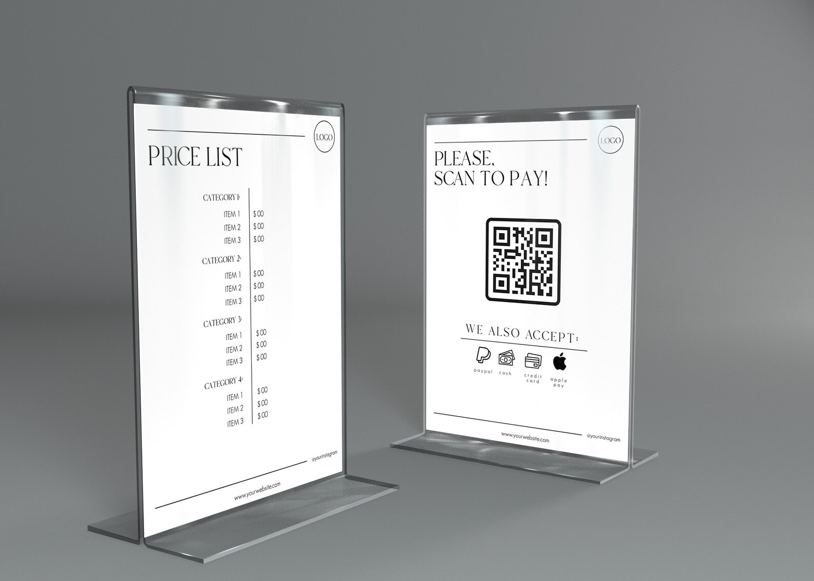 Custom Scan to Pay Template, Editable Scan to Pay Sign, Printable QR ...