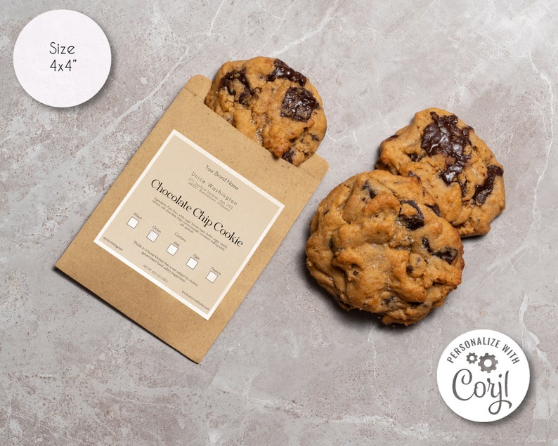 Editable Cookie Ingredients Label Template: Home Bakery Stickers ...