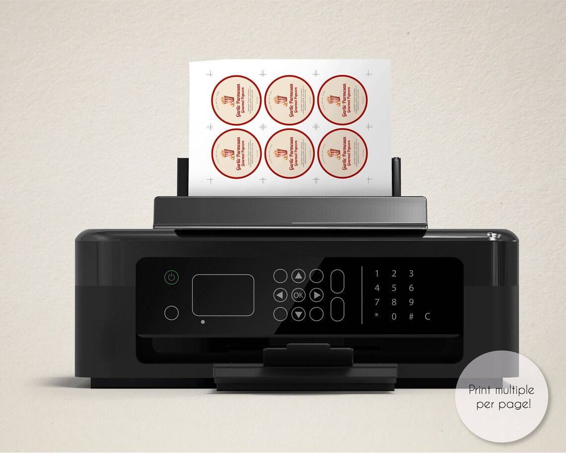 Editable Popcorn Round Label Template, Printable Popcorn Round Luxury ...