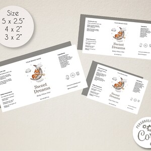 Baby Pillow Mist Label Template: Minimalist Sleep Spray Sticker ...