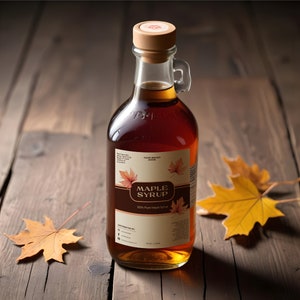 Editable Luxury Maple Syrup Label Template, Printable Homemade Maple ...