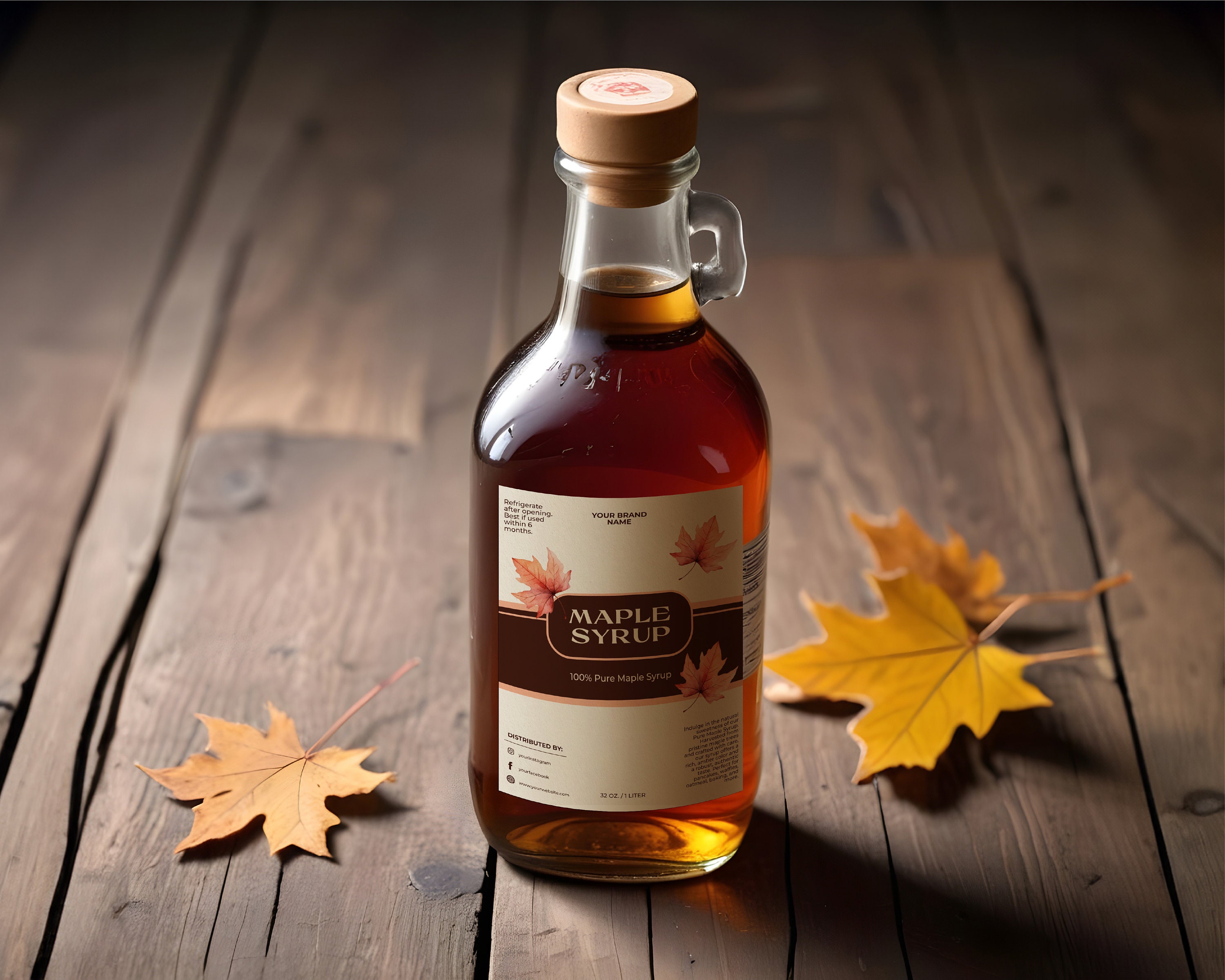 Editable Luxury Maple Syrup Label Template, Printable Homemade Maple ...