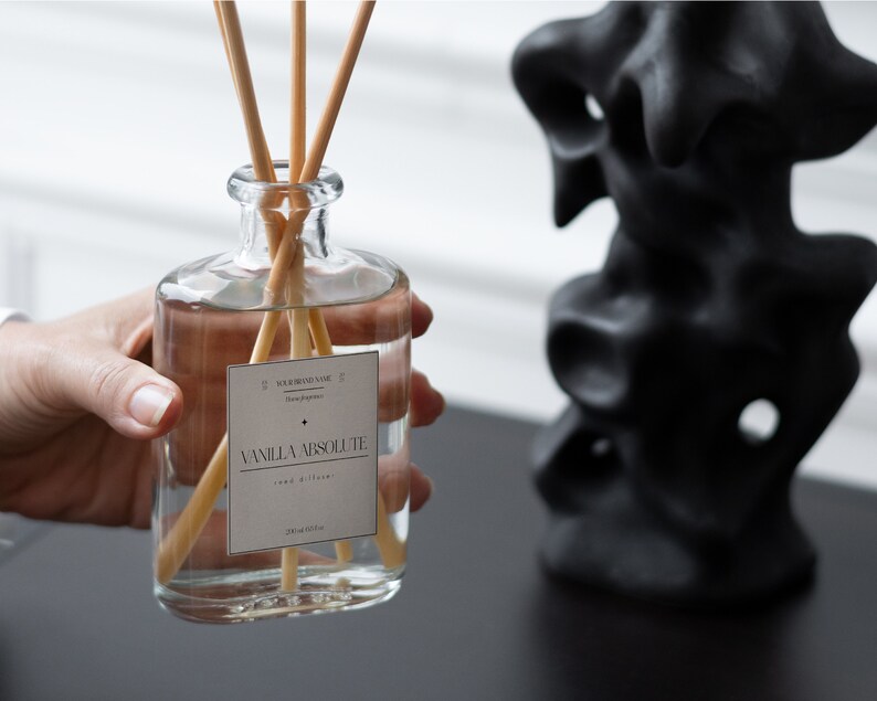 Editable Reed Diffuser Label Template: Minimalist Design (digital ...