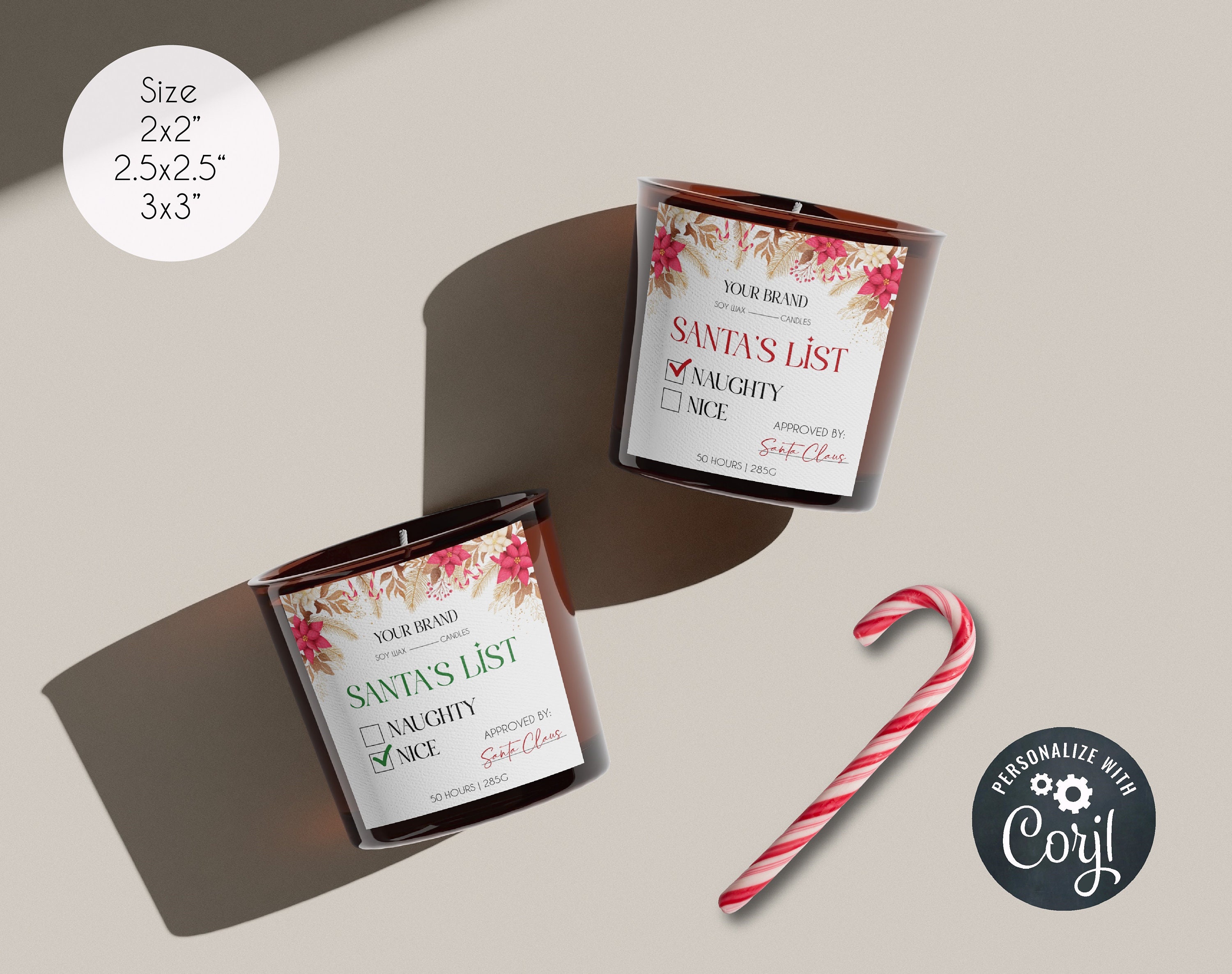 Printable Christmas Candle Label Template Editable Christmas - Etsy ...