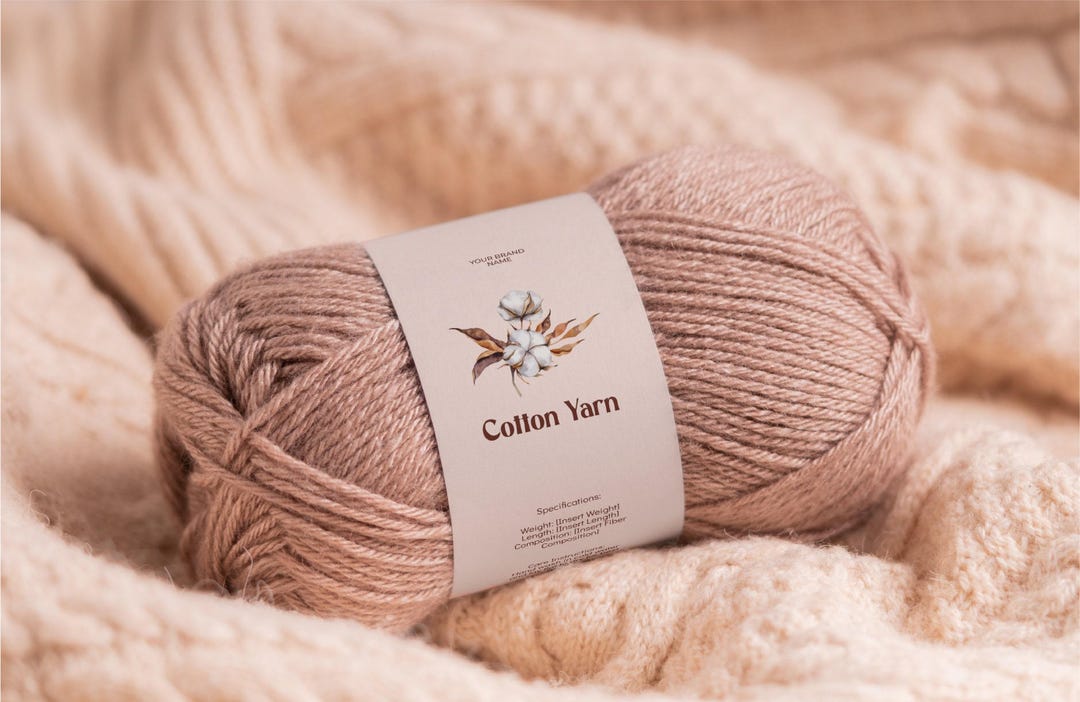 Editable Cotton Yarn Ball Label Template: Minimalist Wrap Around ...