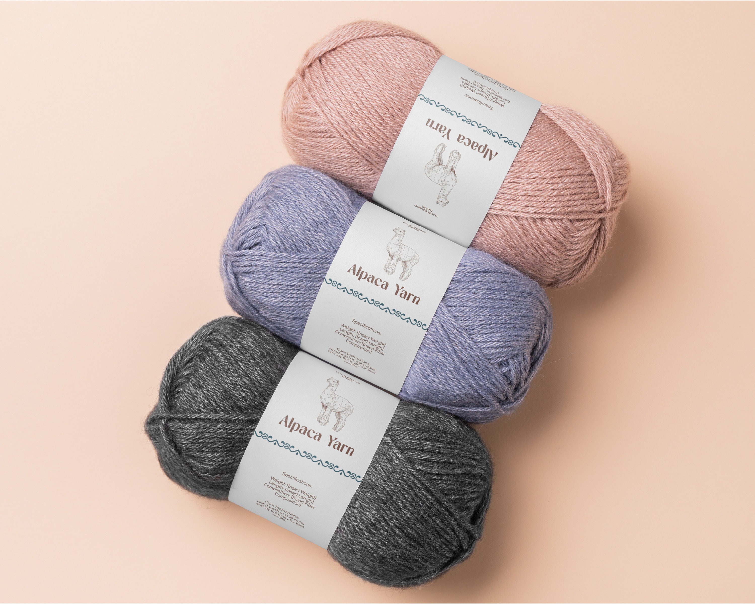 Editable Alpaca Wool Yarn Ball Label Template, Printable Luxury Hand ...