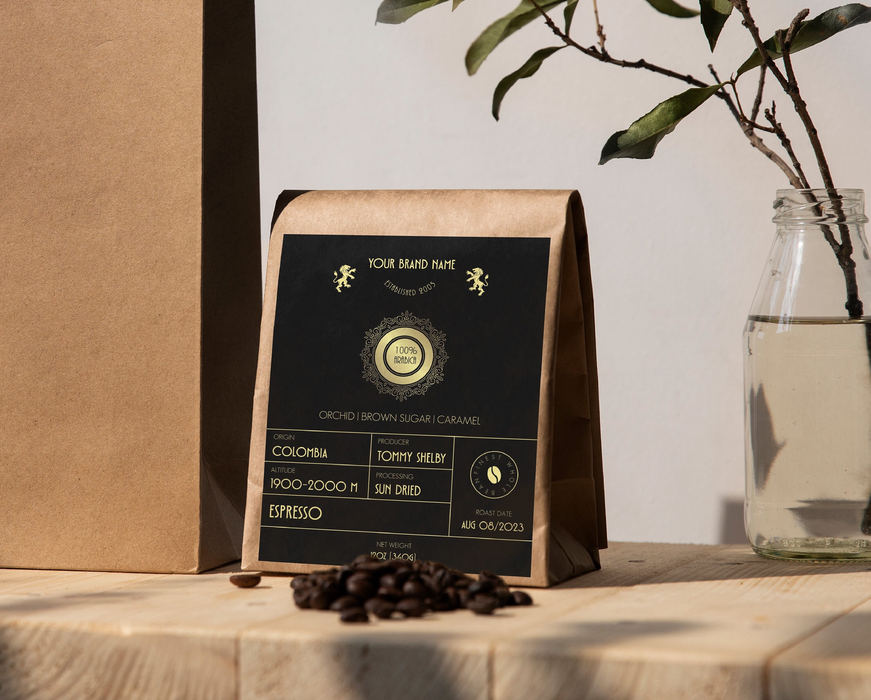 Editable Modern Coffee Bag Label Template (digital Download) - Etsy ...