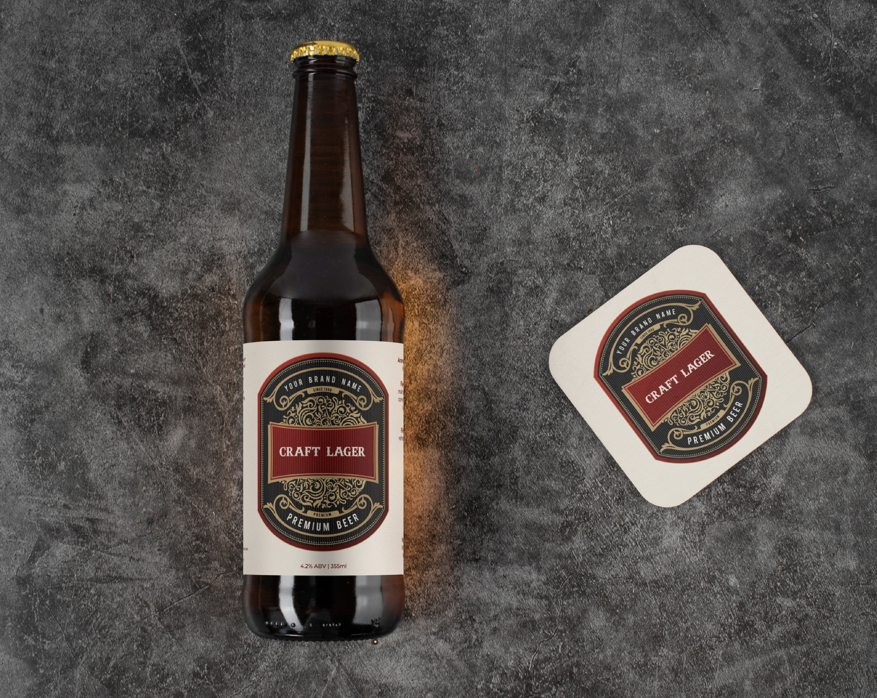 Editable Luxury Beer Bottle Label Template, Printable Custom Ale ...