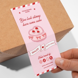 Editable Playful Cake Box Seal Label Template, Printable Whimsical Cake ...