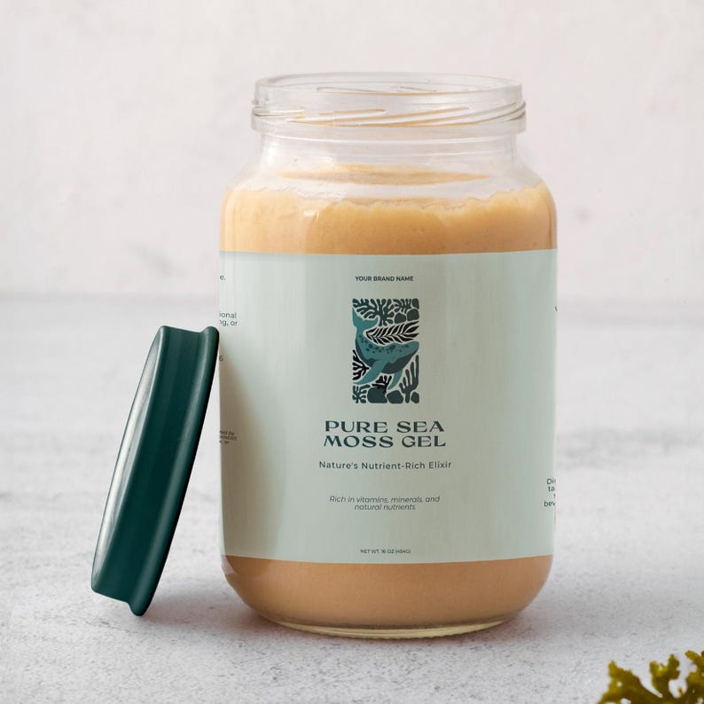 Editable Sea Moss Gel Label Template: Custom Food Jar Sticker (digital ...