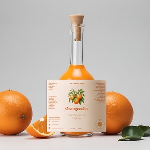 Luxury Orangecello Bottle Label Template: Editable DIY Design (digital ...