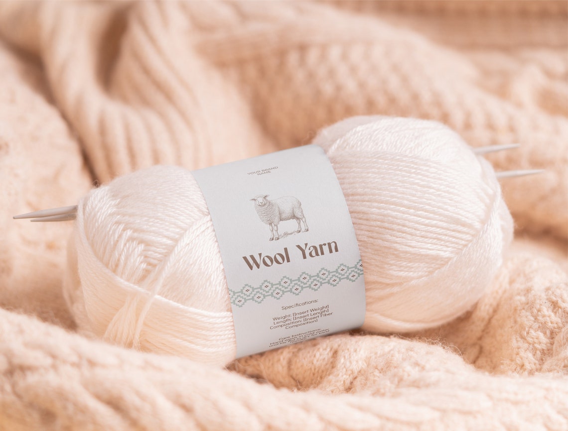 Editable Merino Wool Yarn Ball Label Template, Printable Luxury Hand ...