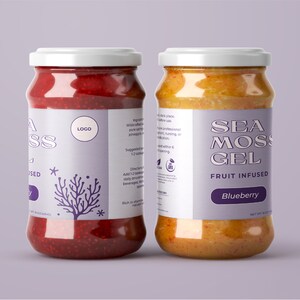 Editable Sea Moss Gel Label Template: Custom Food Jar Sticker (digital ...