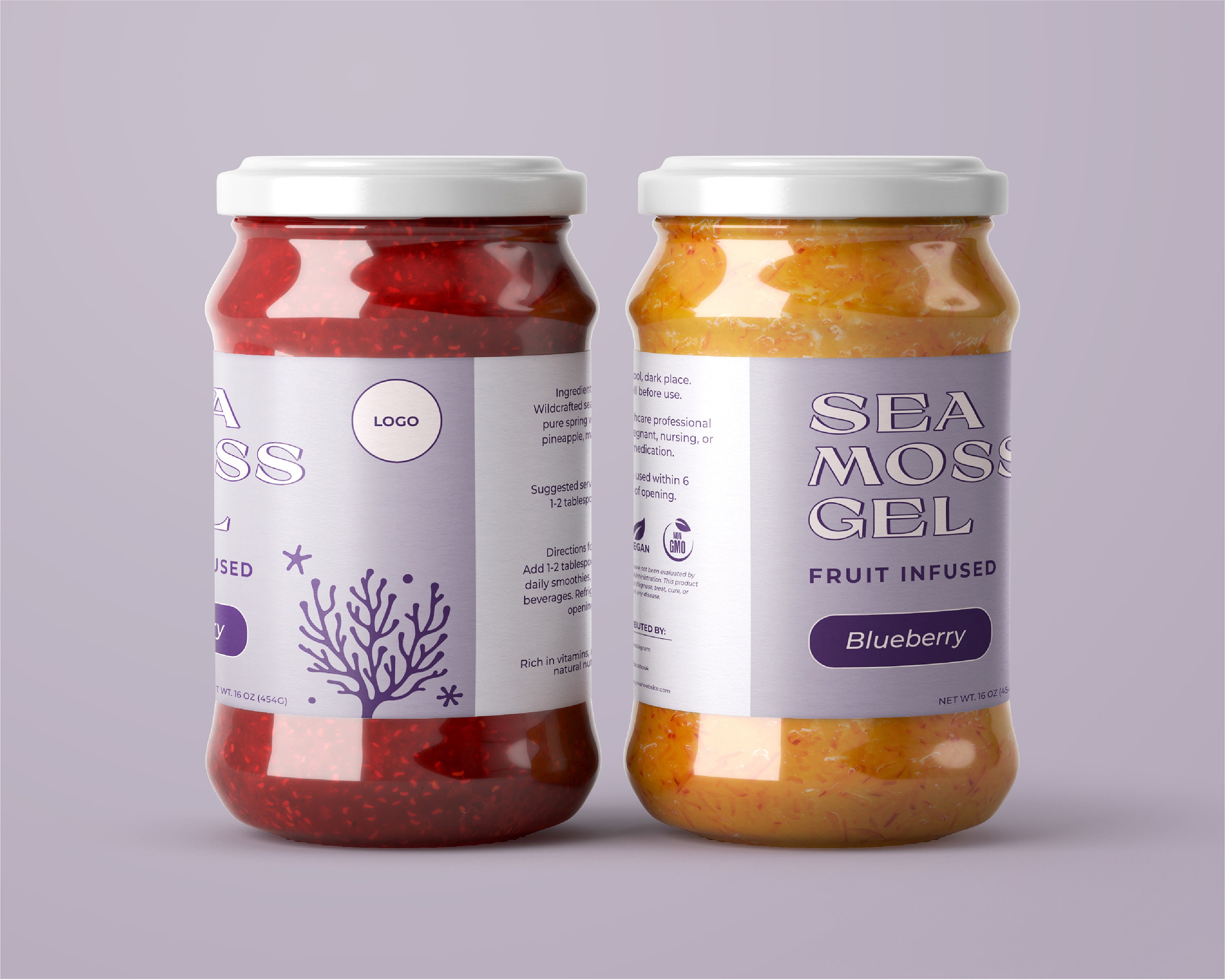 Editable Sea Moss Gel Label Template: Custom Food Jar Sticker (digital ...