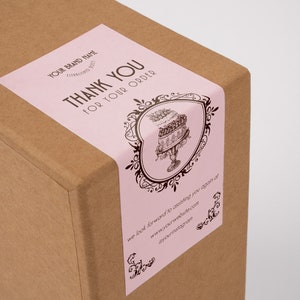 Editable Cake Box Seal Label Template, Printable Cake Box Sticker ...
