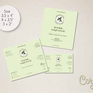 Editable Luxury Basil Liqueur Bottle Label Template, Printable Homemade ...