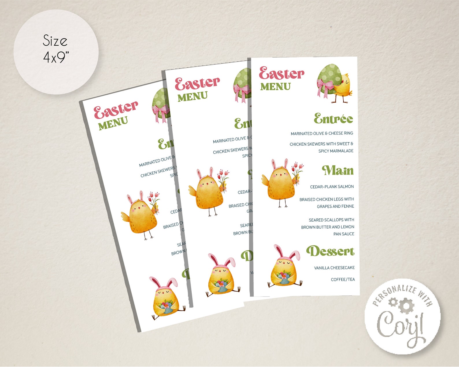 Editable Easter Menu Template, Printable Kids Easter Menu, Customizable ...