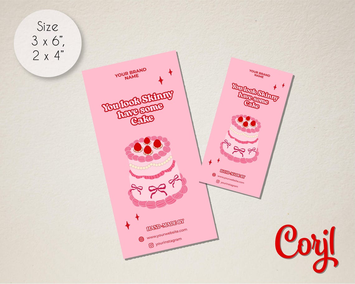 Playful Cake Box Seal Label Template: Custom Bakery Packaging (digital ...