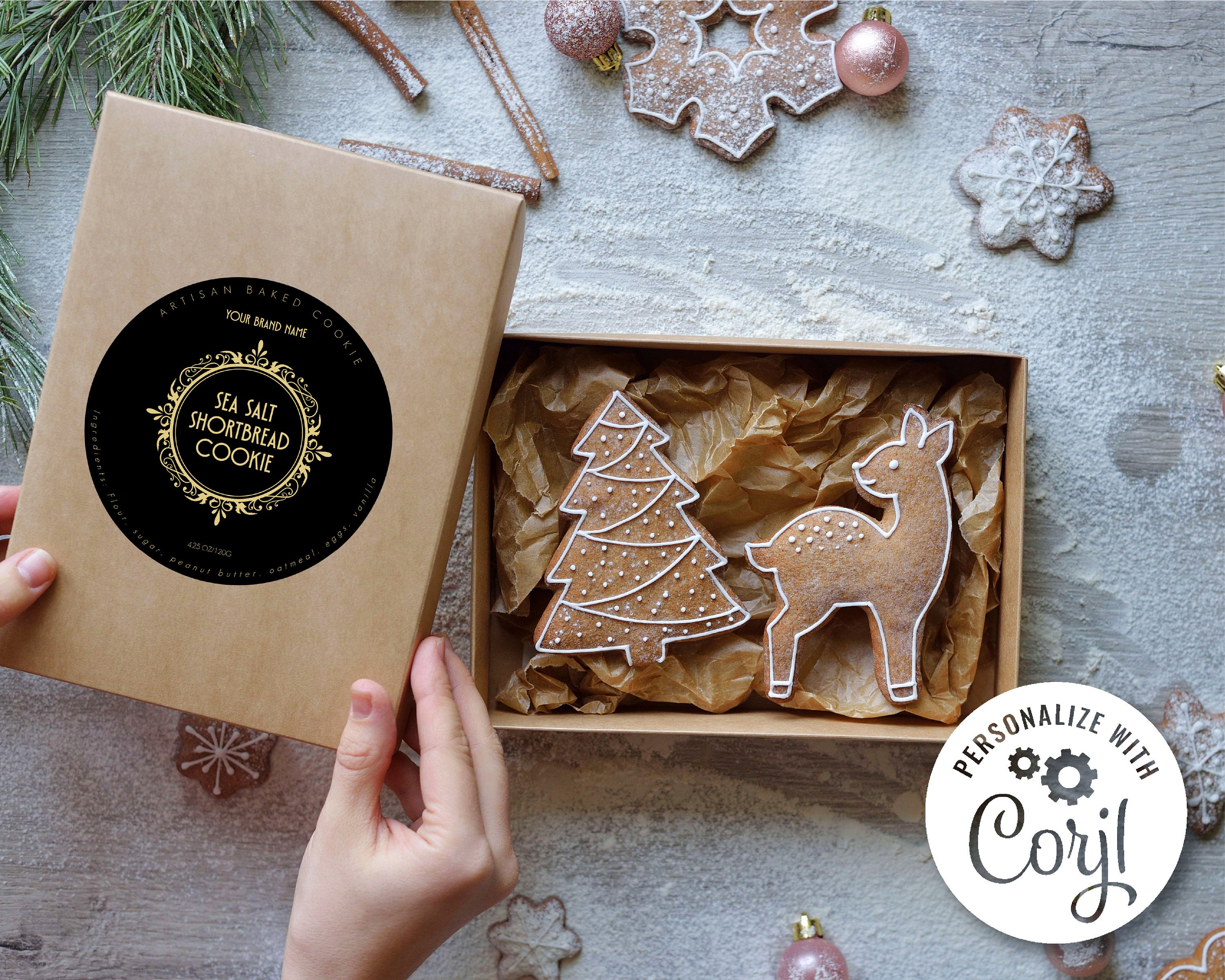 Editable Luxury Cookie Label Template, Printable Elegant Pastry Sticker ...