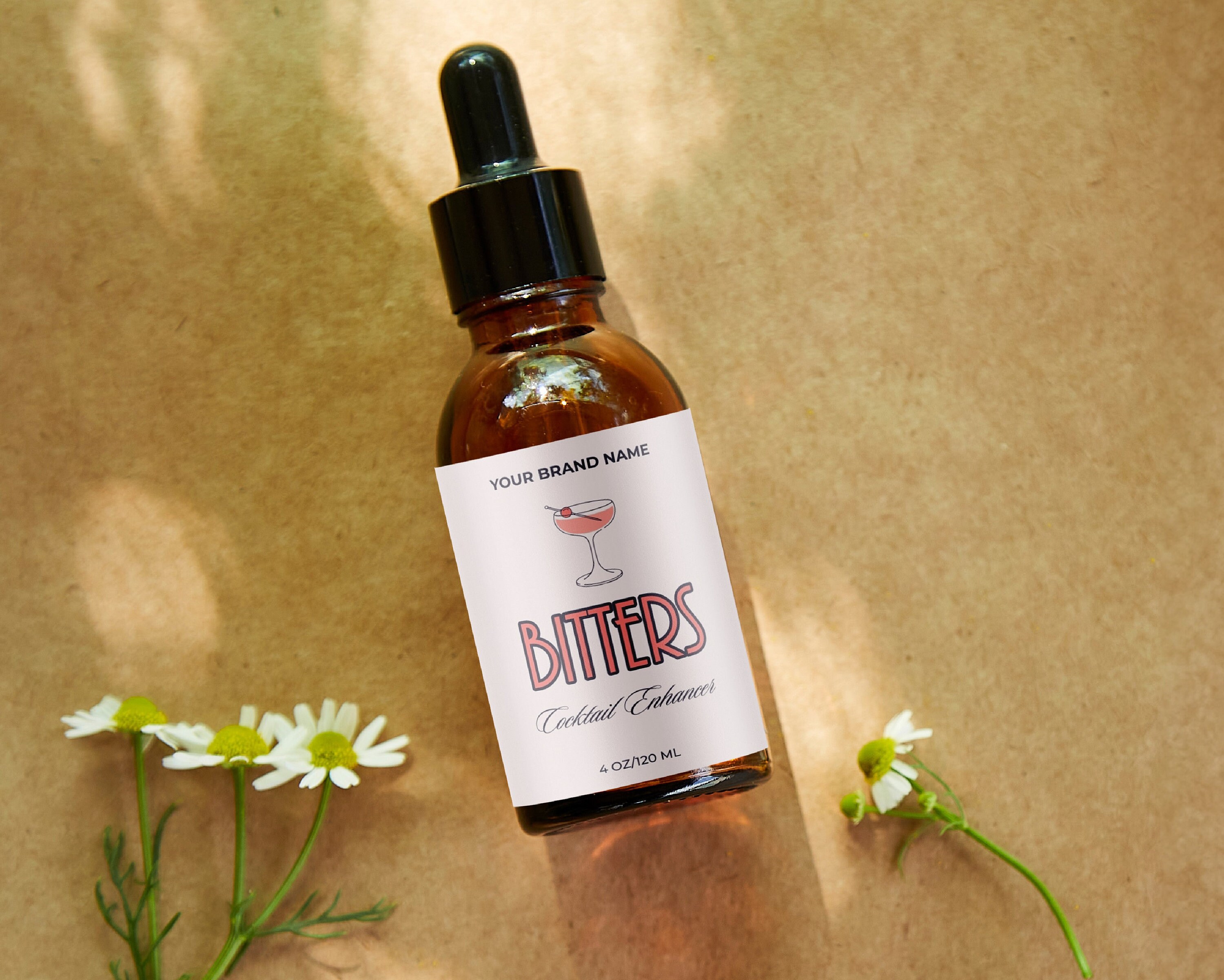 Editable Homemade Bitters Dropper Bottle Label Template, Printable ...
