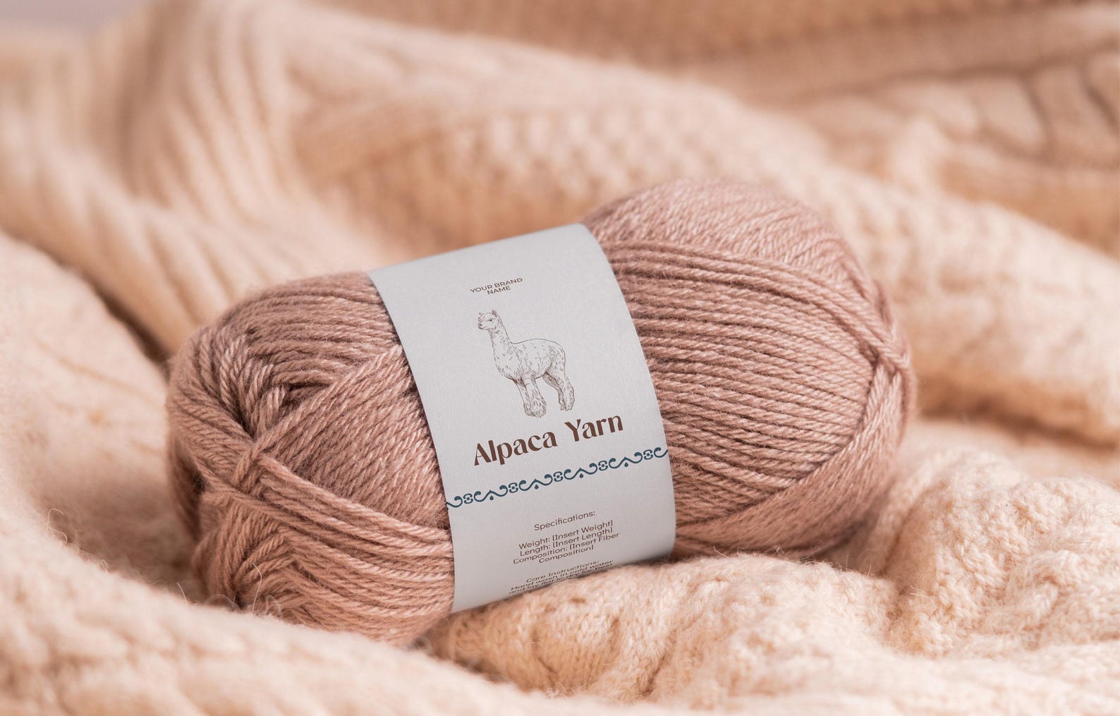 Editable Alpaca Wool Yarn Ball Label Template, Printable Luxury Hand ...