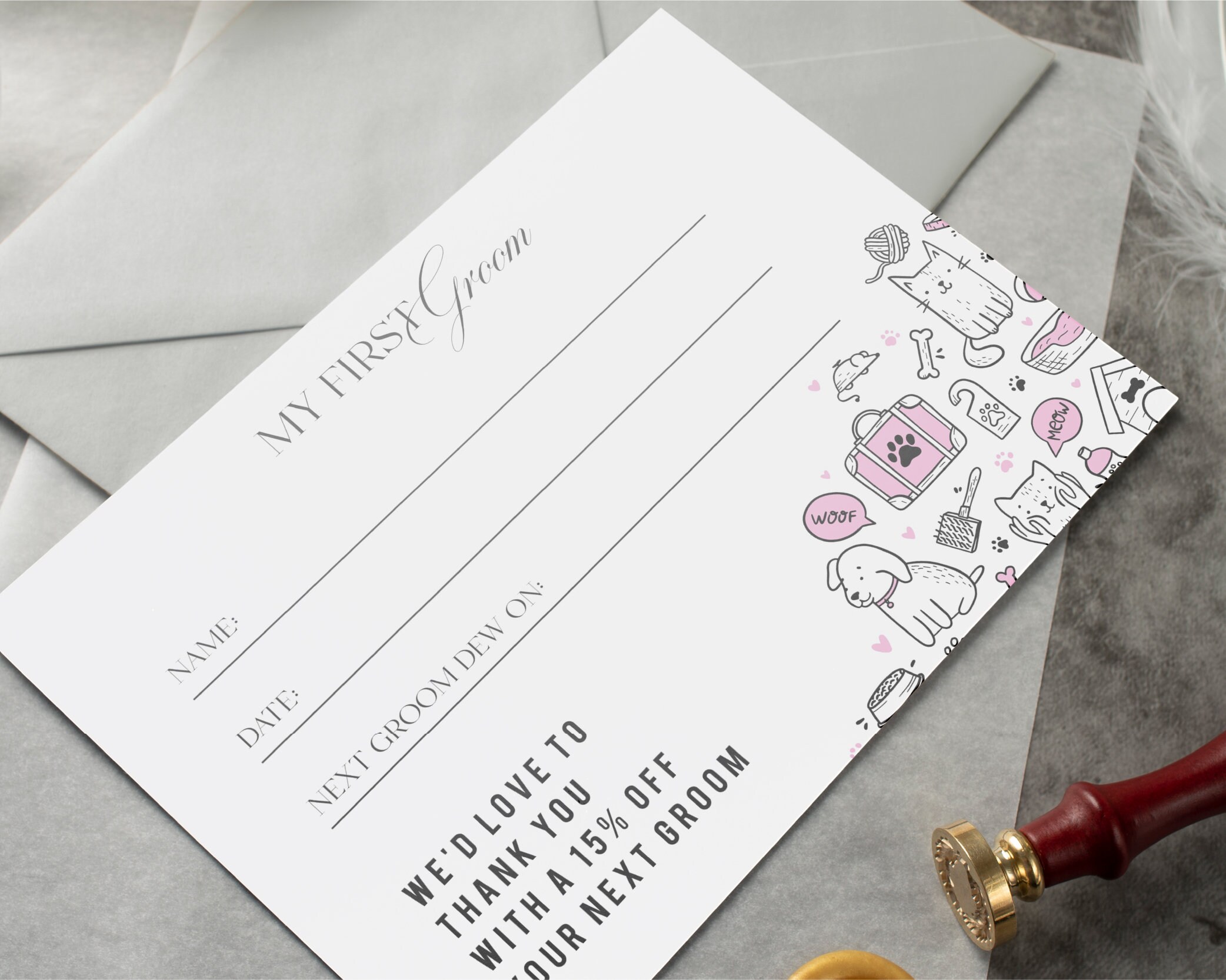 Editable My First Groom Certificate Template, Minimalist Pet Groomer ...