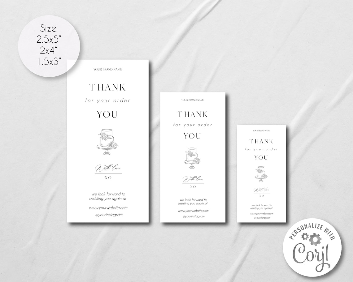 Editable Cake Box Seal Label Template, Custom Cake Box Sticker Template ...