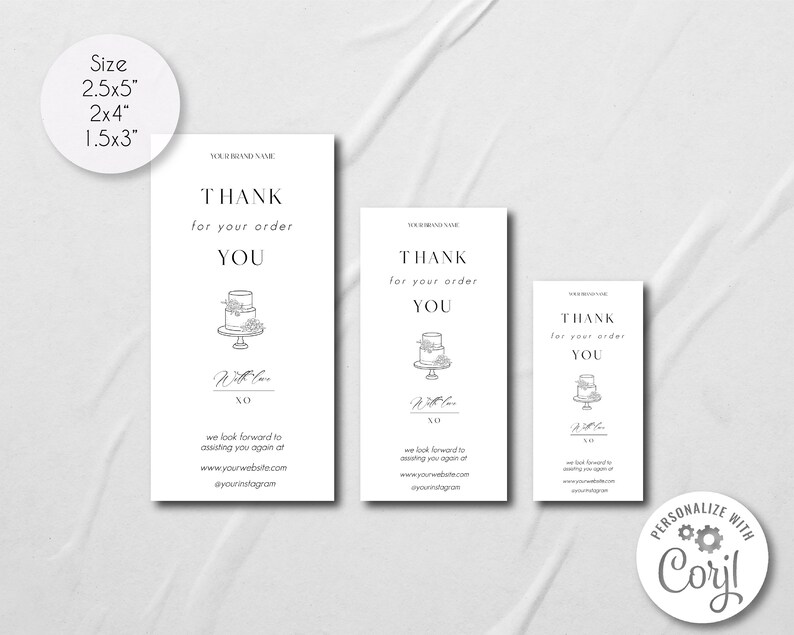 Editable Cake Box Seal Label Template, Custom Cake Box Sticker Template ...