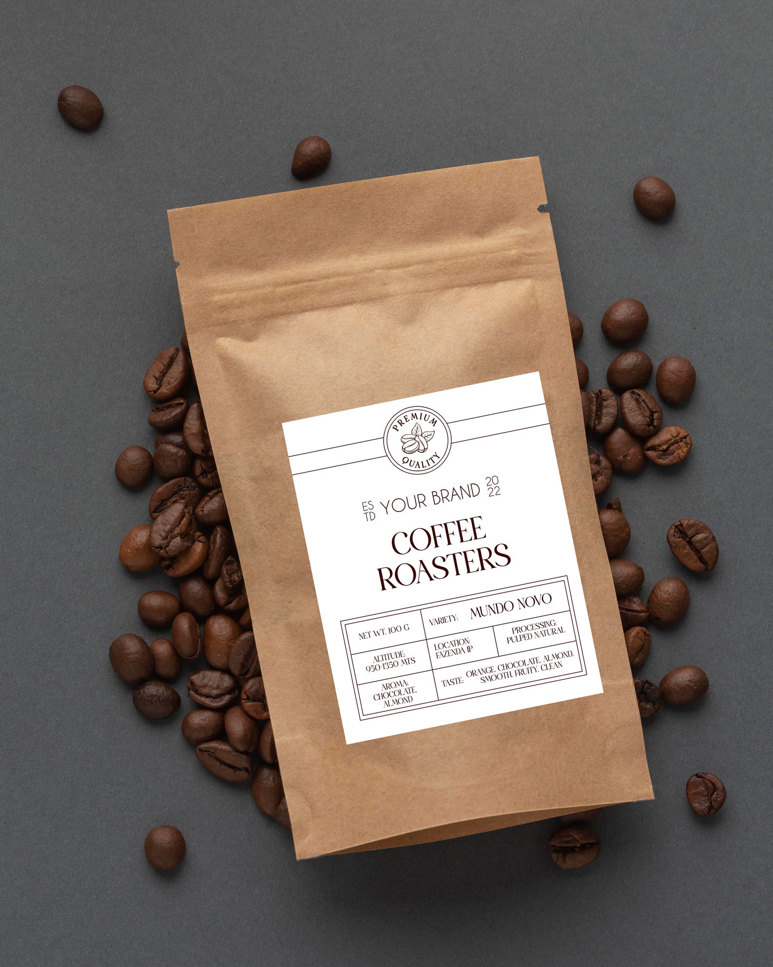 Printable Coffee Bag Label Template, Editable Coffee Bag Label Template ...