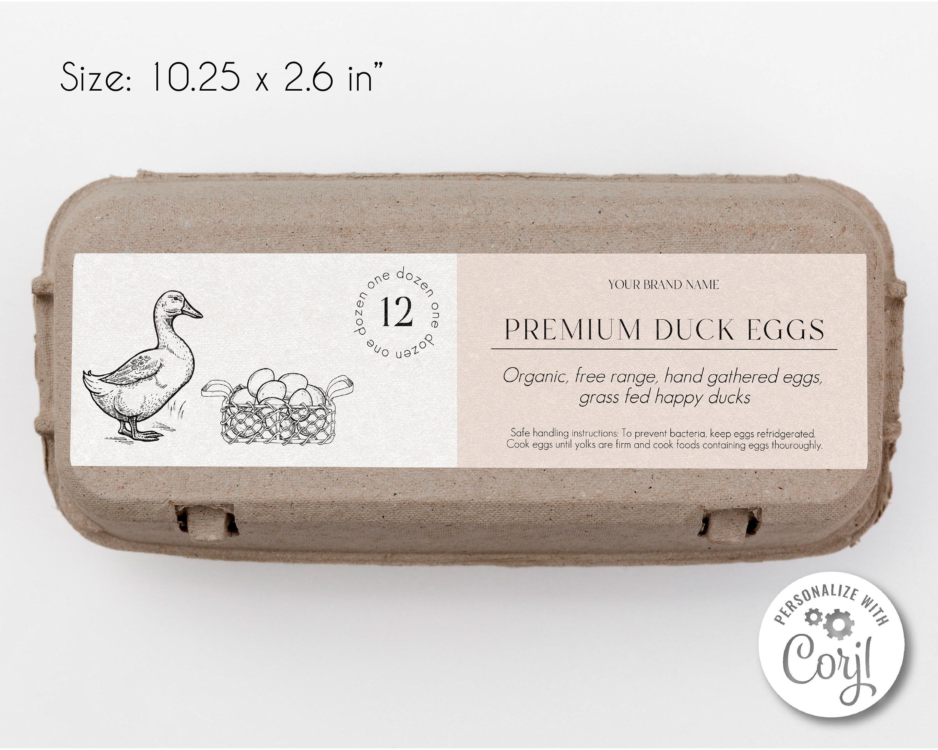 Editable Duck Eggs Carton Label Template: Custom Farm Product (instant ...