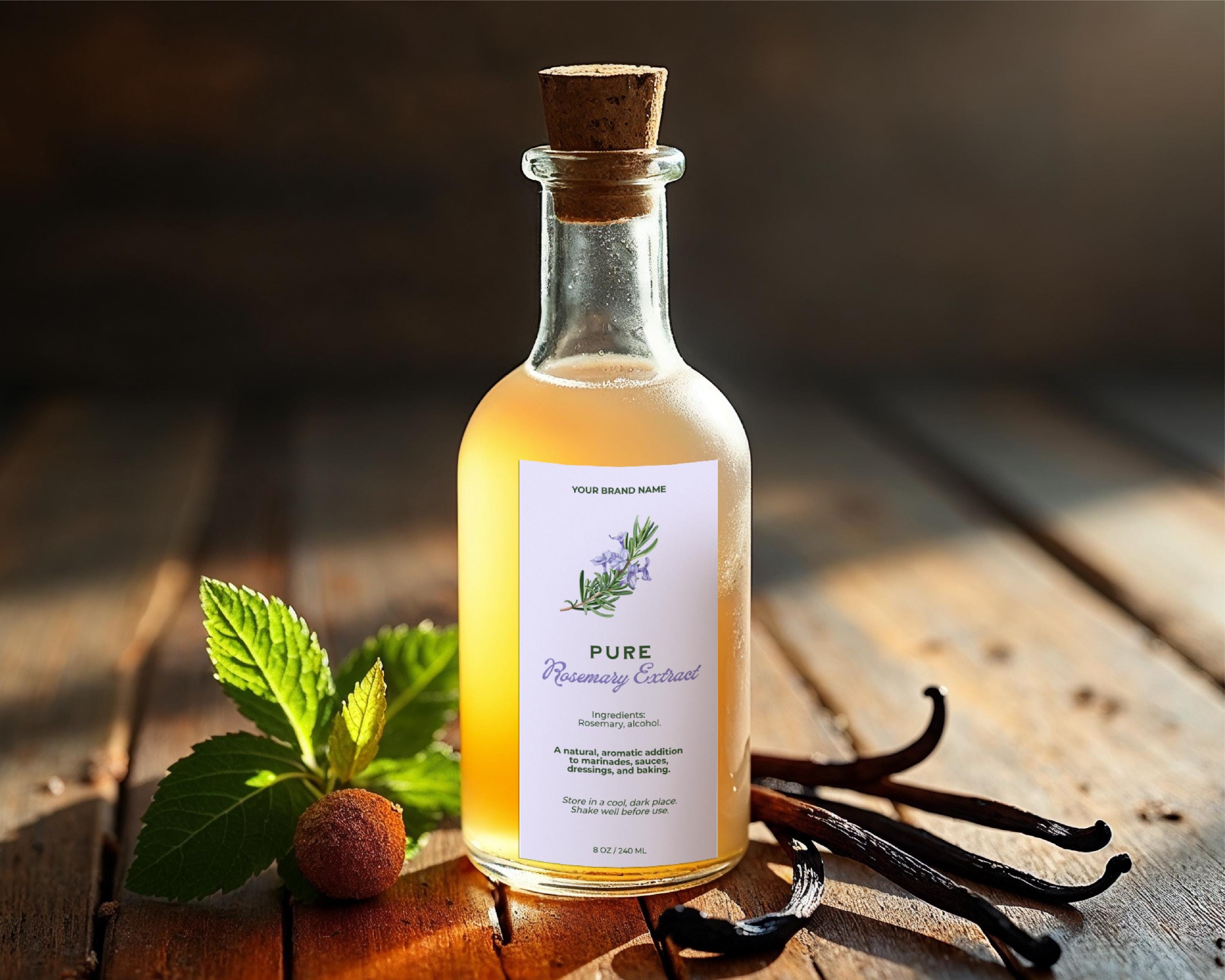 Editable Minimalist Rosemary Extract Bottle Label Template, Printable ...