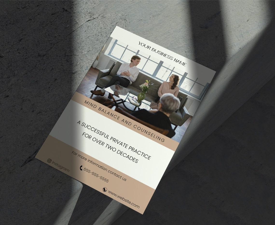 Editable Counseling Psychology Flyer Template, Minimalist Mental Health ...