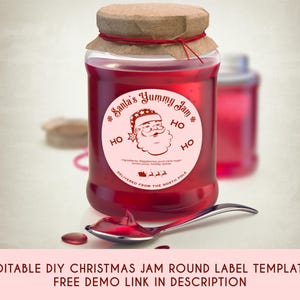 Editable Santa's Jam Round Label Template, Printable Homemade Christmas ...