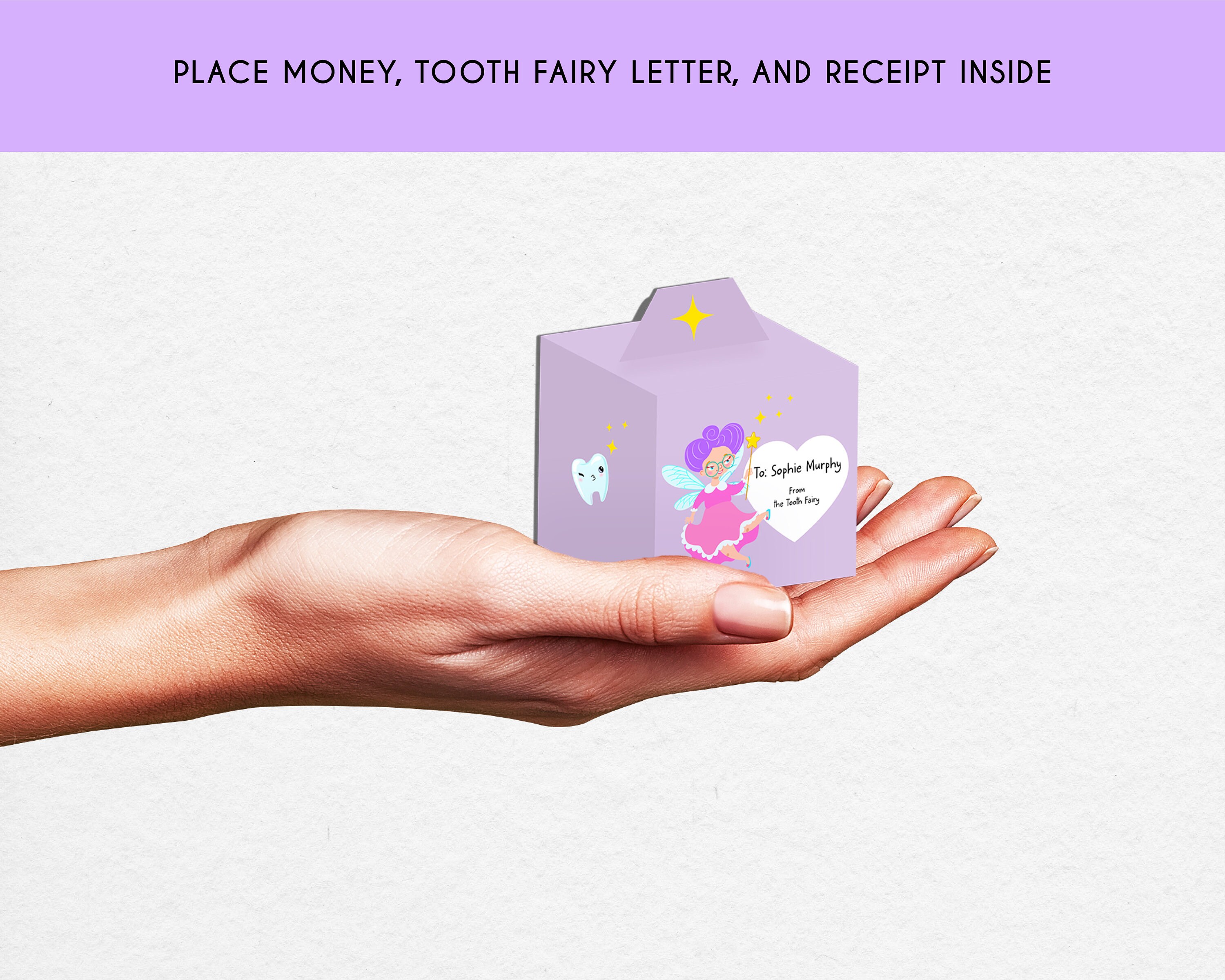 Editable Tooth Fairy Box Cut Out Template, Foldable Paper Dieline Tooth ...