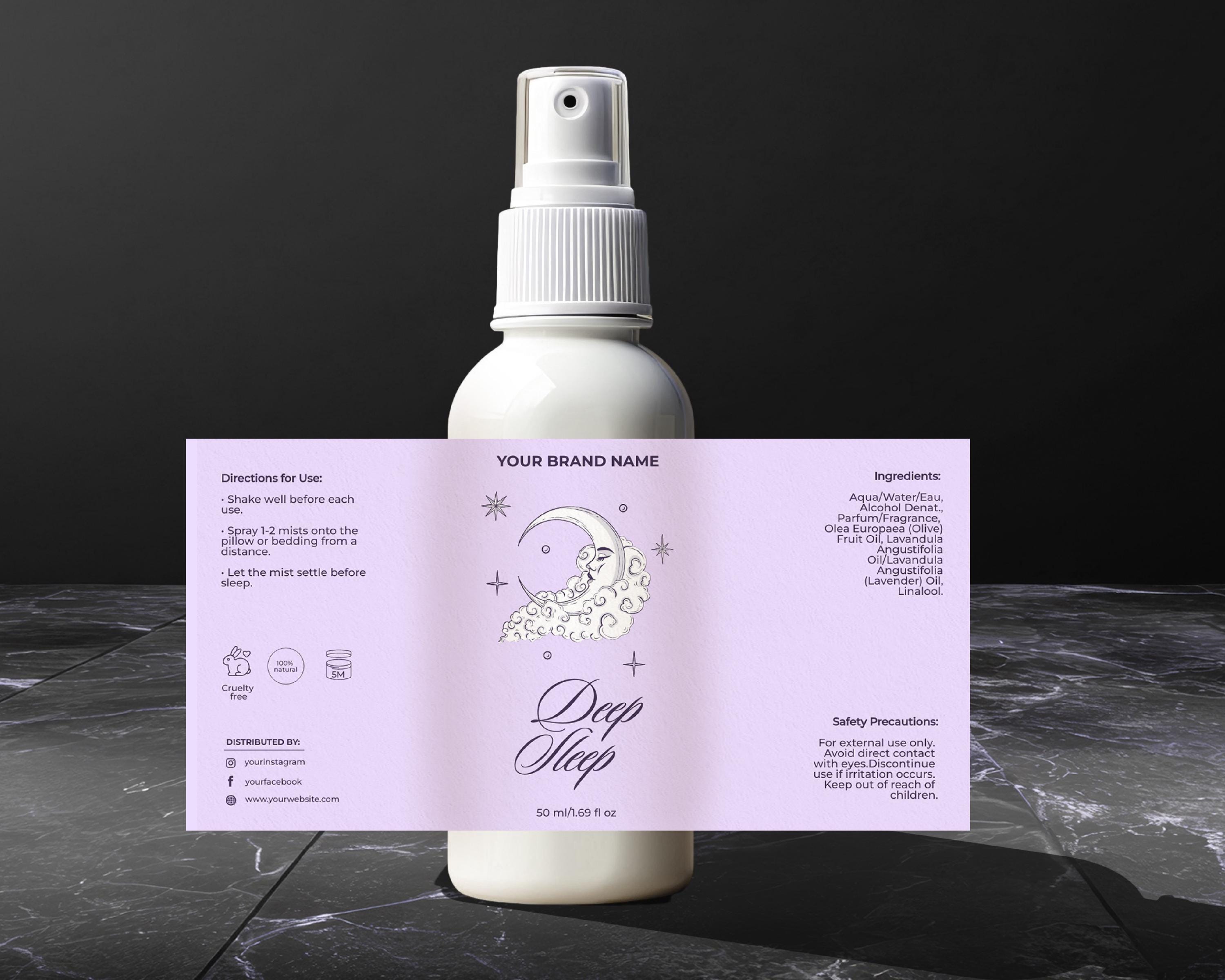 Editable Pillow Mist Label Template, Printable Luxury Room Spray Bottle ...
