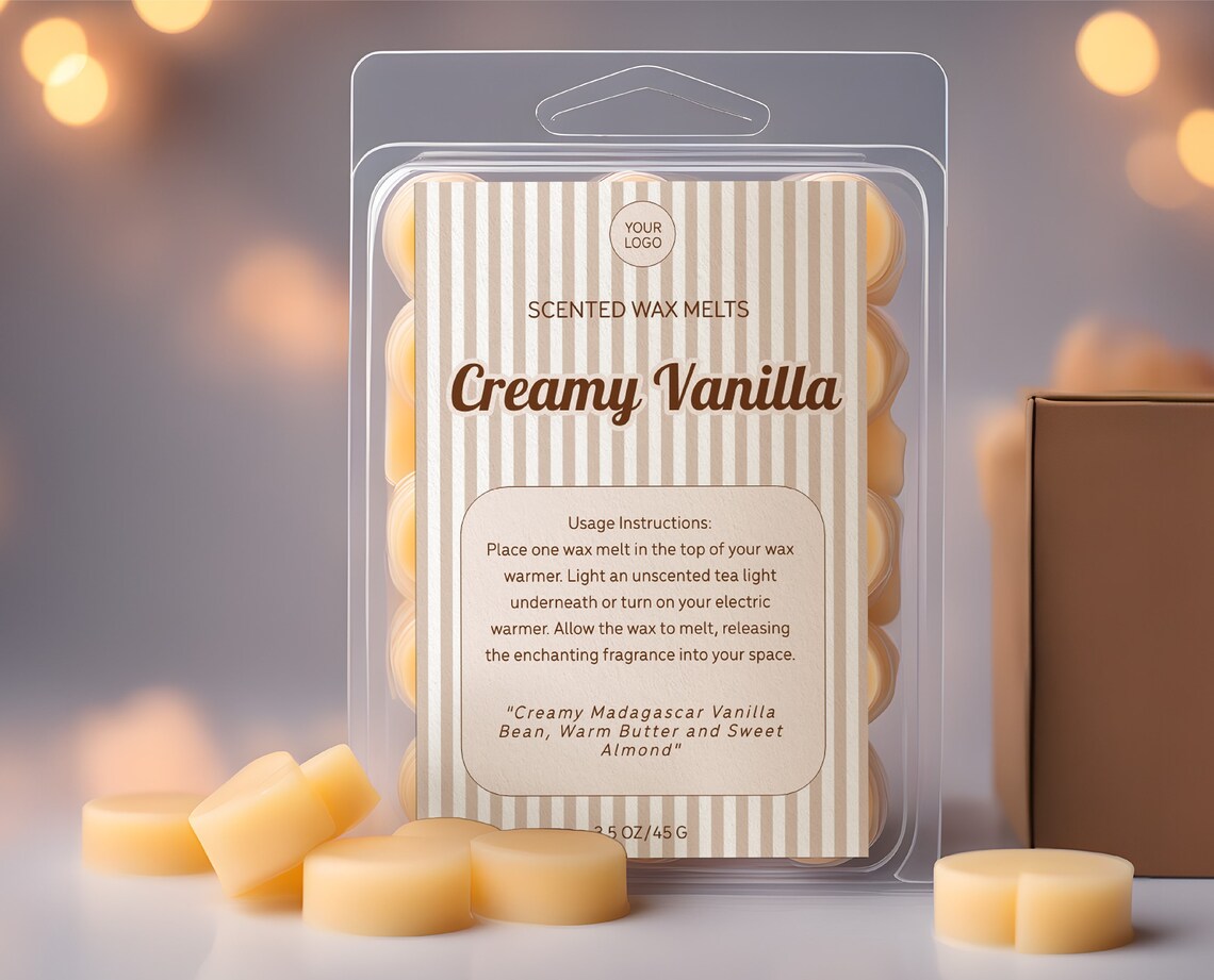Editable Feminine Wax Melt Label Template, Printable Luxury Wax Tart ...