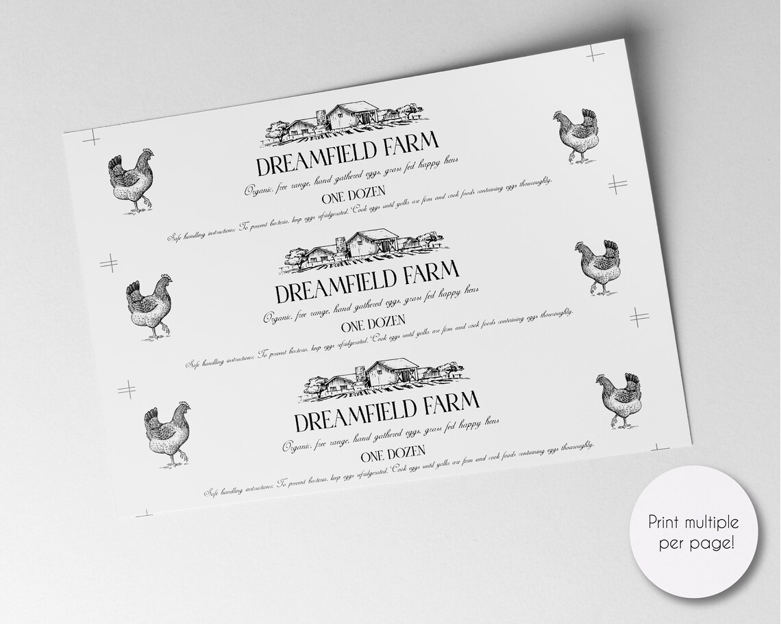Egg Carton Label, Editable Egg Carton Label, DIY Farm Label ...