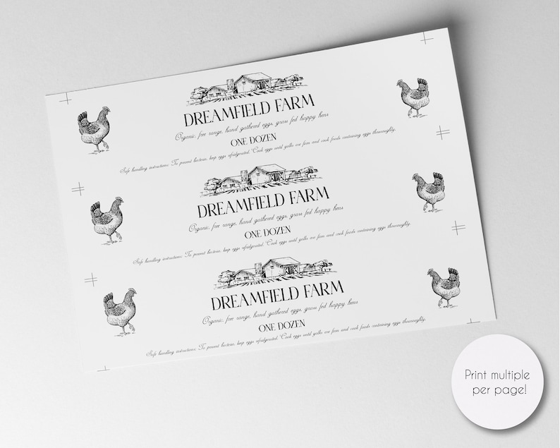 Egg Carton Label, Editable Egg Carton Label, DIY Farm Label ...