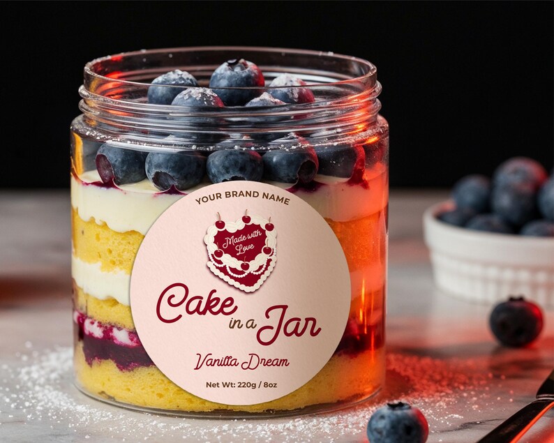 Editable Cake Jar Label Template: Vintage Coquette Packaging (instant ...