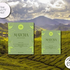 Editable Matcha Tea Label Template, Customizable Matcha Green Tea ...