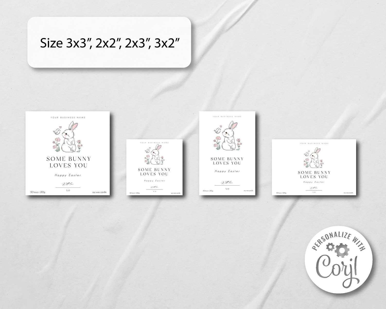 Editable Easter Candle Label Template, Custom Minimalist Luxury Candle ...
