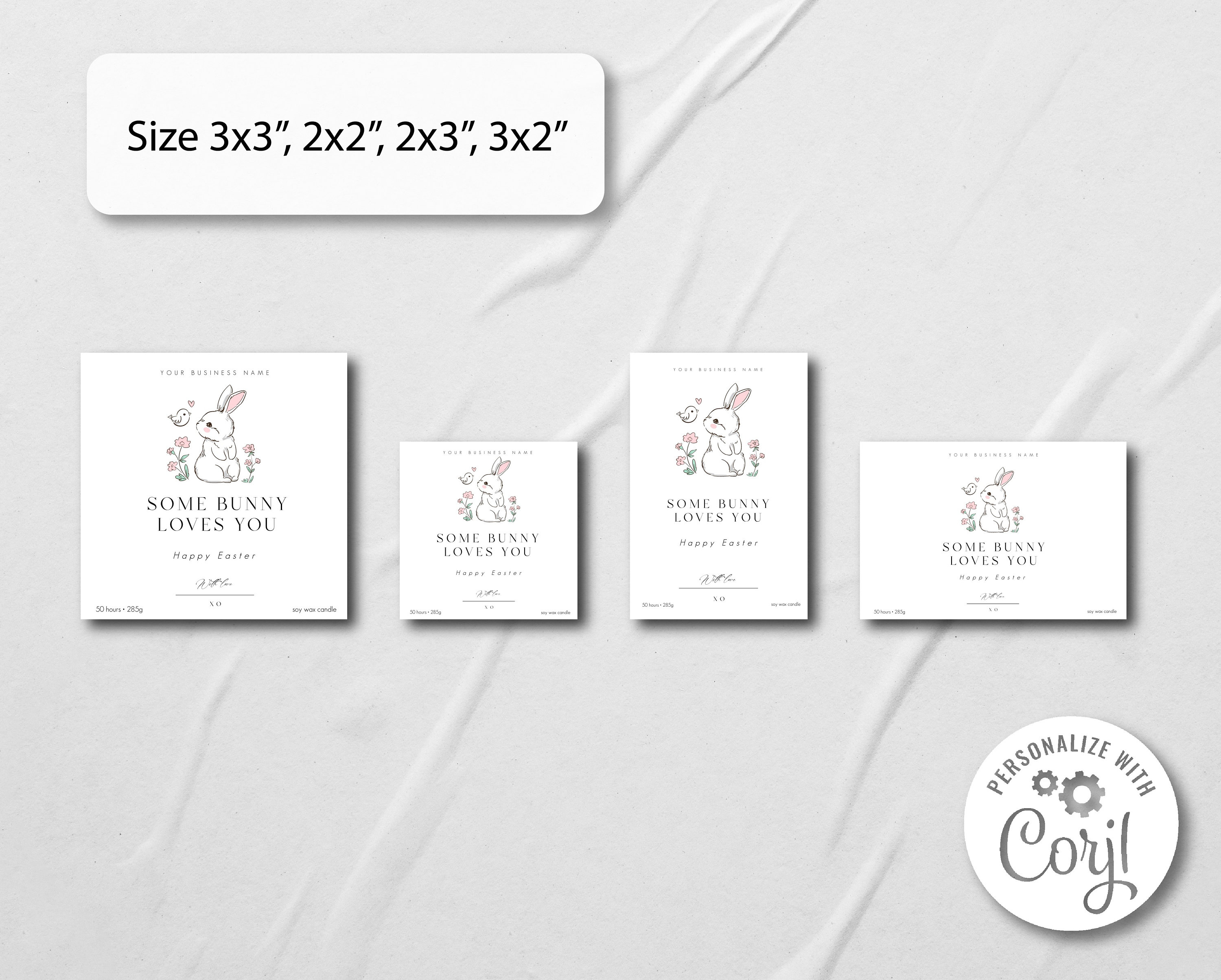 Editable Easter Candle Label Template, Custom Minimalist Luxury Candle ...