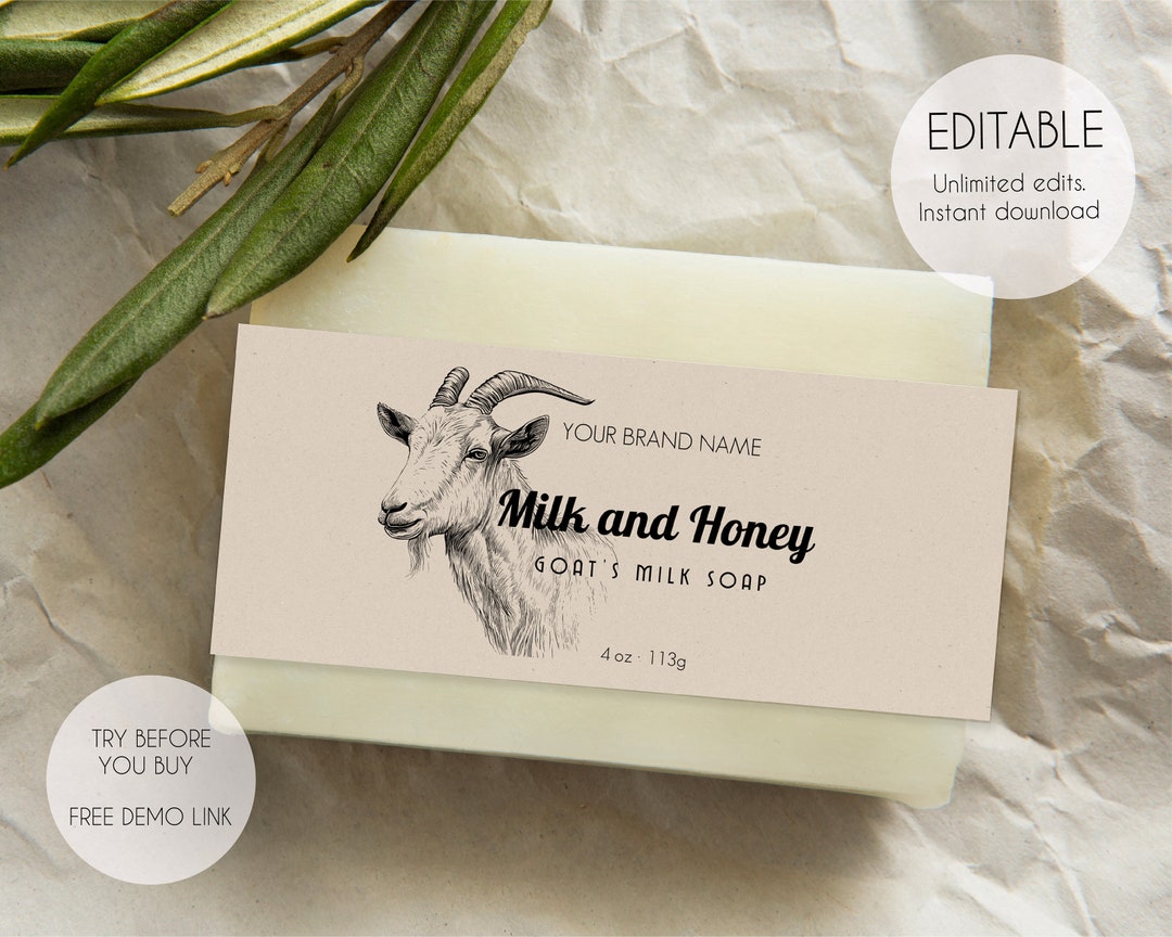 Editable Goat Milk Soap Label Template, Minimalist Goat's Milk Soap ...