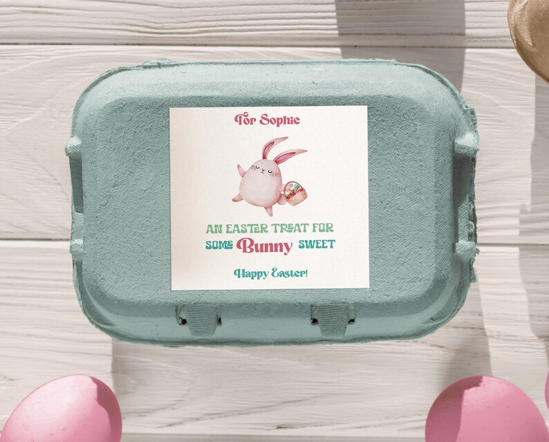 Editable Easter Egg Carton Label Template, Printable Custom Easter Gift ...