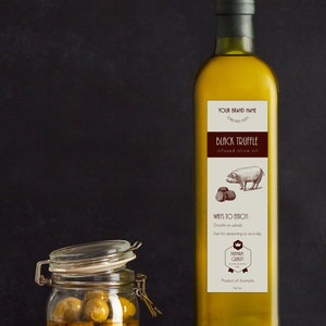 Editable Truffle Infused Olive Oil Bottle Label Template, Printable ...