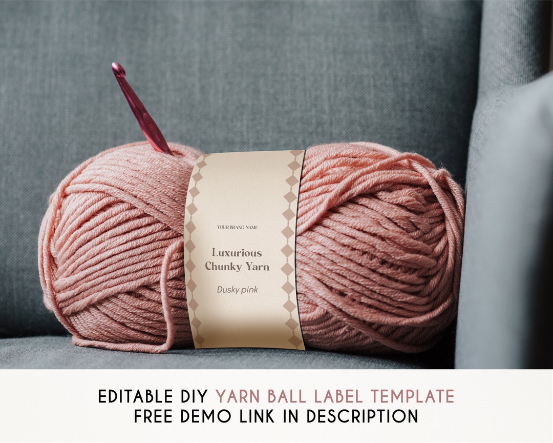 Editable Yarn Ball Wrap Label Template, Printable Minimalist Hand Spun ...