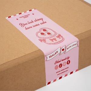 Editable Playful Cake Box Seal Label Template, Printable Whimsical Cake ...