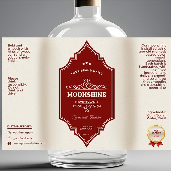 Moonshine Label - Etsy