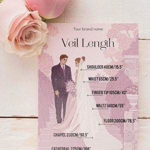 Editable Veil Length Size Chart Template, Printable Wedding Veil Size ...