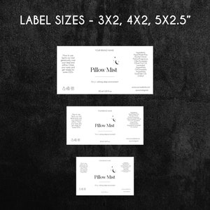 Editable Pillow Mist Label Template, Minimalist Room Spray Bottle Label ...